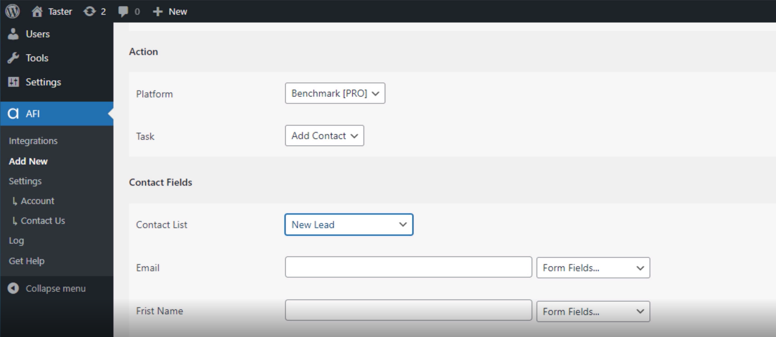 How To Integrate Wp Fluent Forms With Benchmark Email Easily Advanced 4113