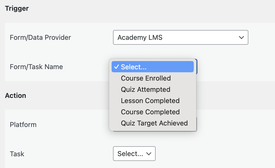 Academy LMS | Advanced Form Integration