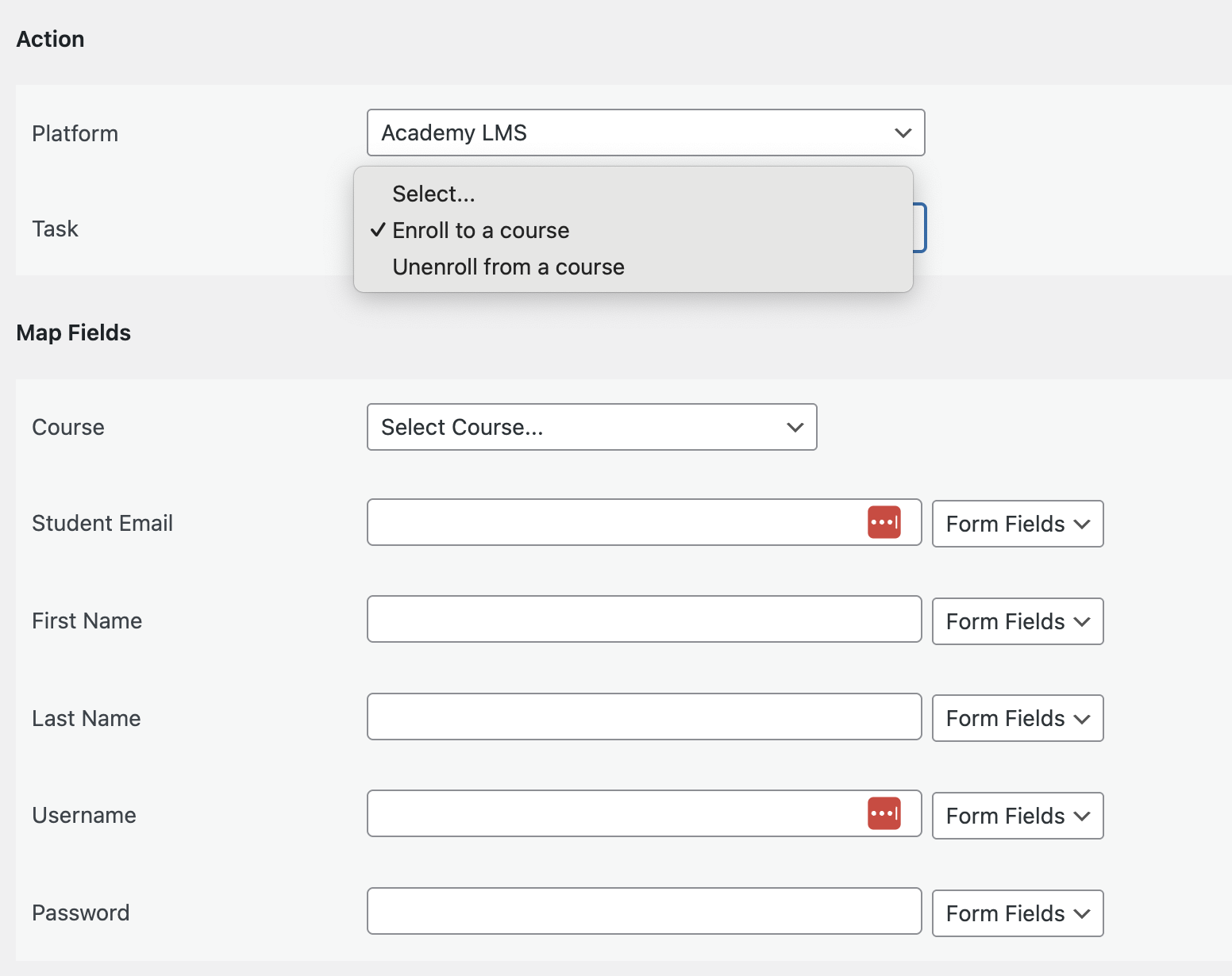 Academy LMS | Advanced Form Integration